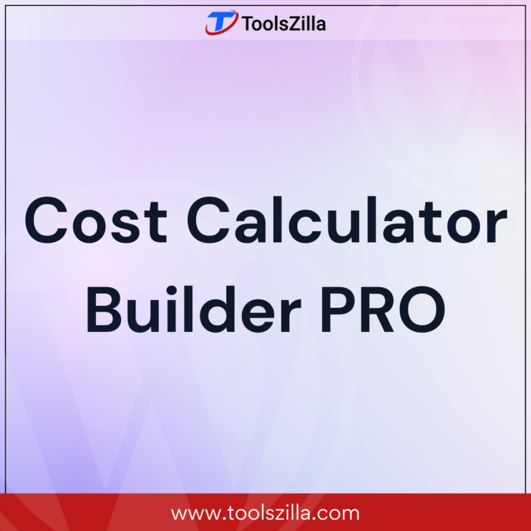 Cost Calculator Builder PRO - ToolsZilla