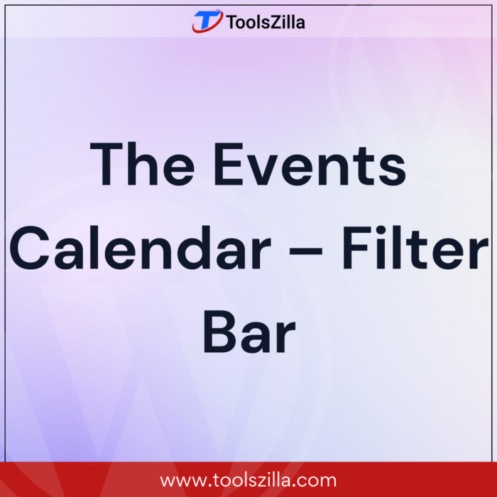 The Events Calendar – Filter Bar - ToolsZilla